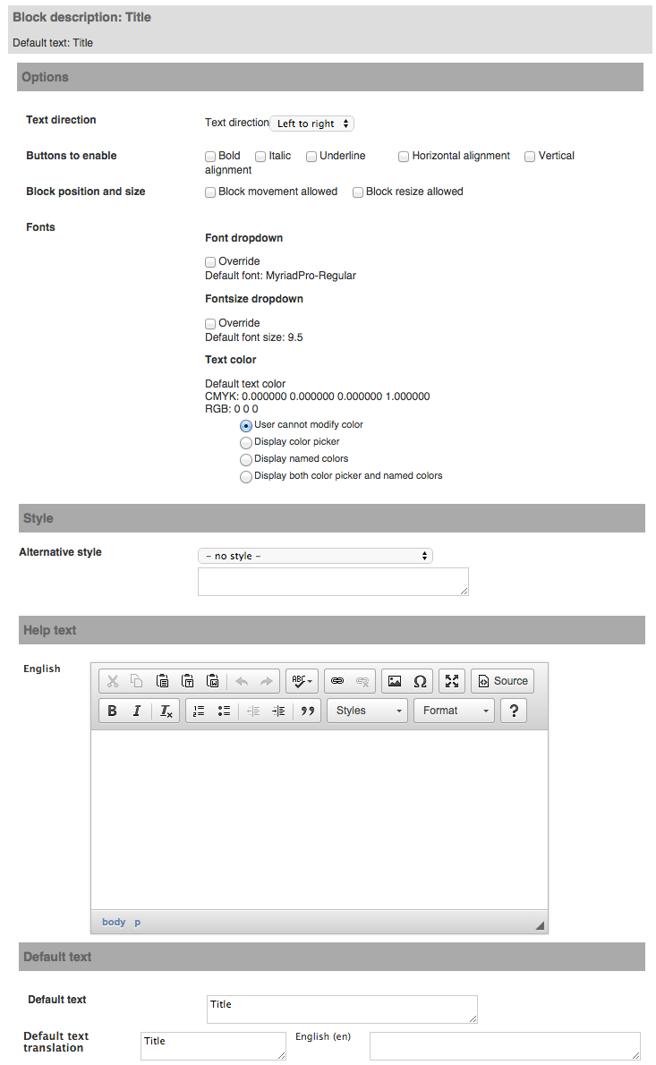 Block-level controls | Print Science Documentation